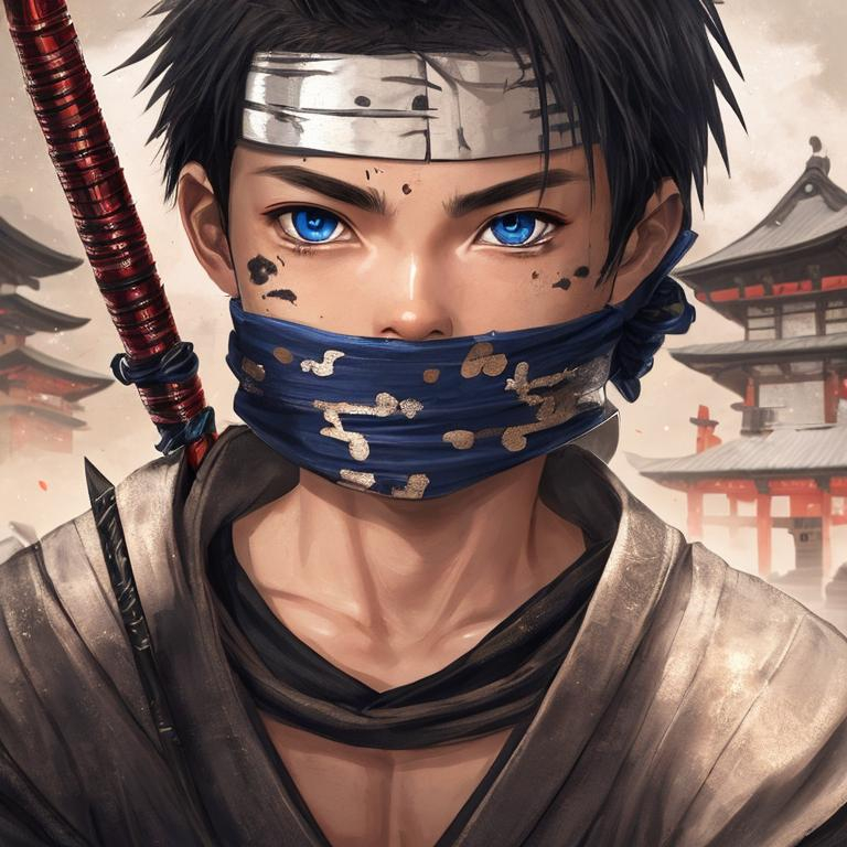 18 years old, boy, face marks, shinobi with kunai, s... | OpenArt
