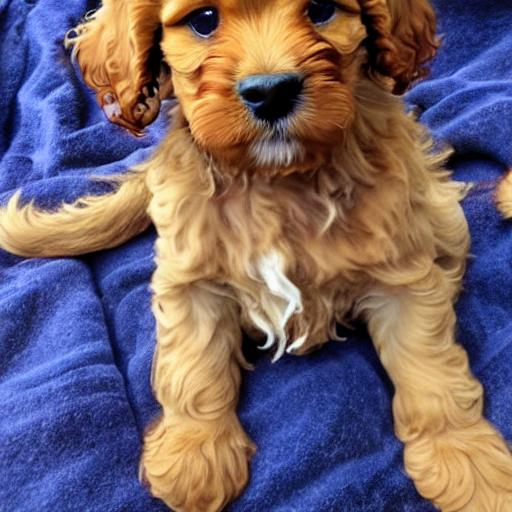 cute golden cavapoo puppies with a bath | OpenArt