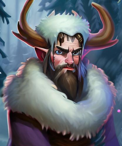 concept art forest giant priest portrait shot dresse...