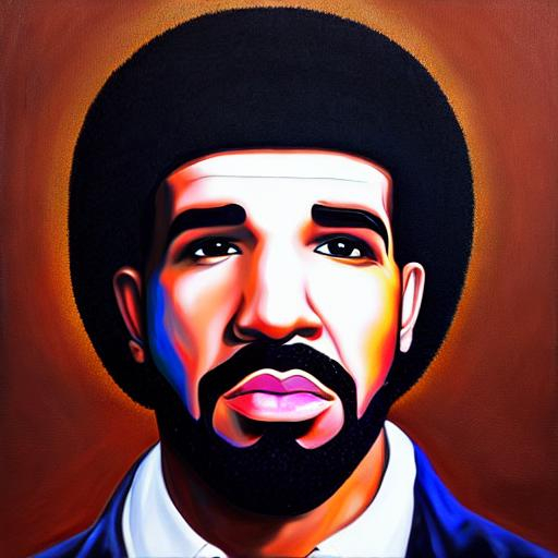 Full portrait of velvet painting of Drake | OpenArt