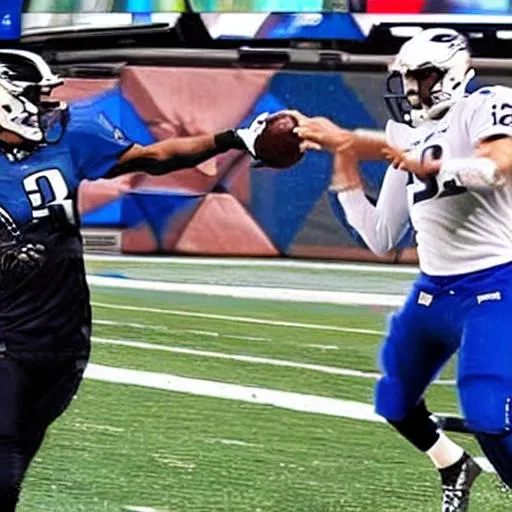 man playing american football very realistic and wi...