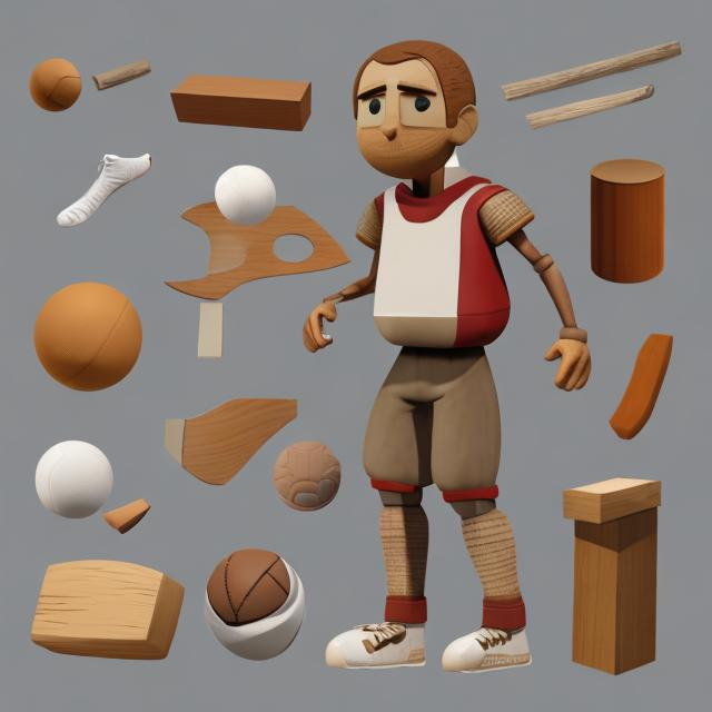 generic simple sports character made of various mate... | OpenArt