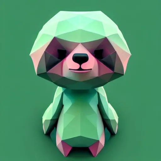 happy, kawaii low poly rabbit character in center, 3... | OpenArt