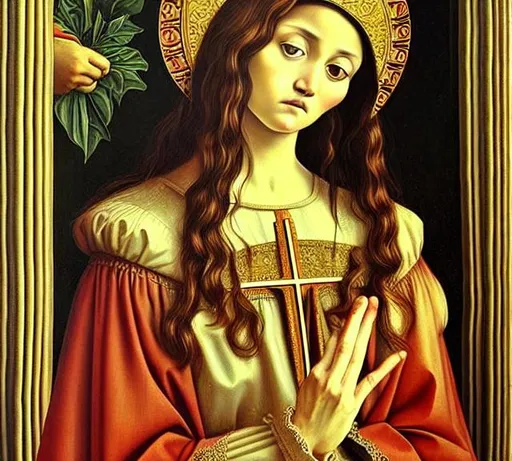 a portrait of saint Philomena, realistic face, beaut... | OpenArt