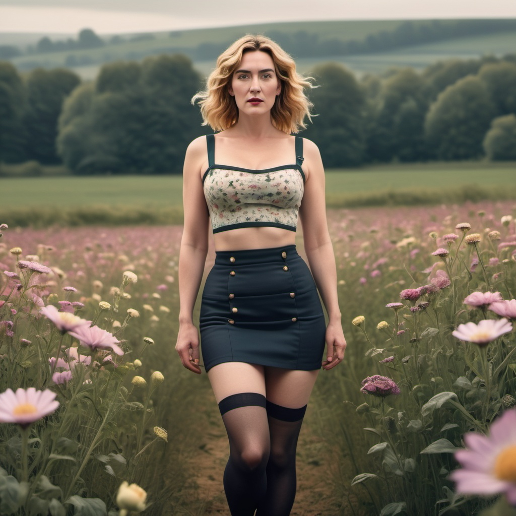 a woman who looks like kate winslet wearing a crop t...
