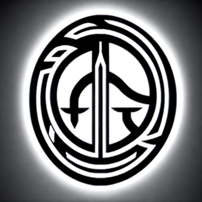 black and white, text, magic rune. clean lines, HD,...