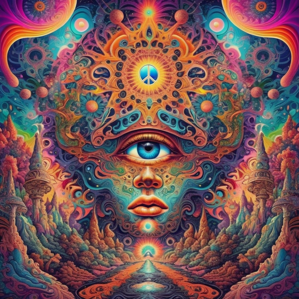 psychedelic background of ever changing infinite com...