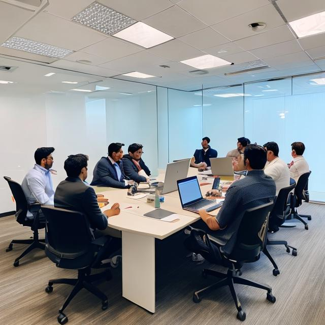 create image group of team sitting on conference in...