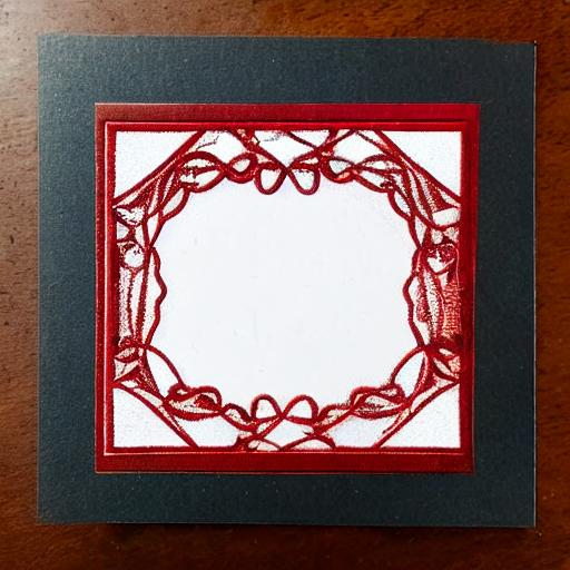 A4”by 6” Red card with a 1” white cutwork border on... | OpenArt