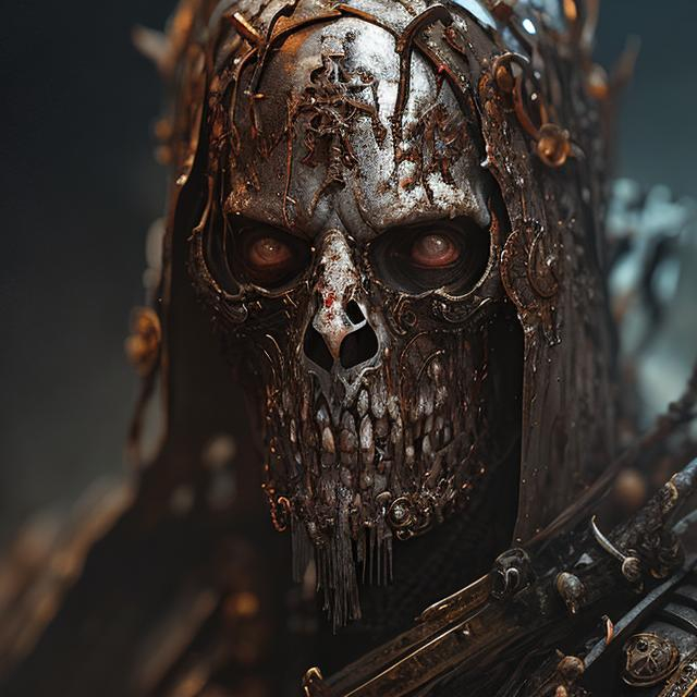 A digital painting of an undead man with decaying fl...