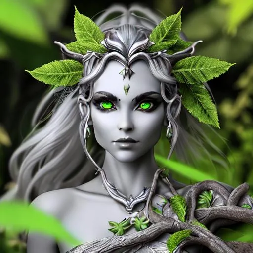 Dryad, female, leaf hair, buffed, life bringer, beau... | OpenArt
