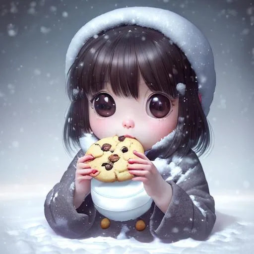 Girl enjoying Milk and Cookies HD 3D Cinema 4D 8k Re... | OpenArt