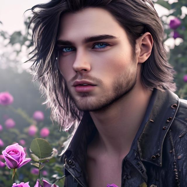 young male fantasy. with light blue eyes. ideal look... | OpenArt