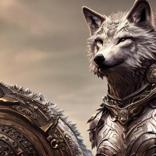 Anthropomorphic majestic wolf knight, finely detaile... | OpenArt