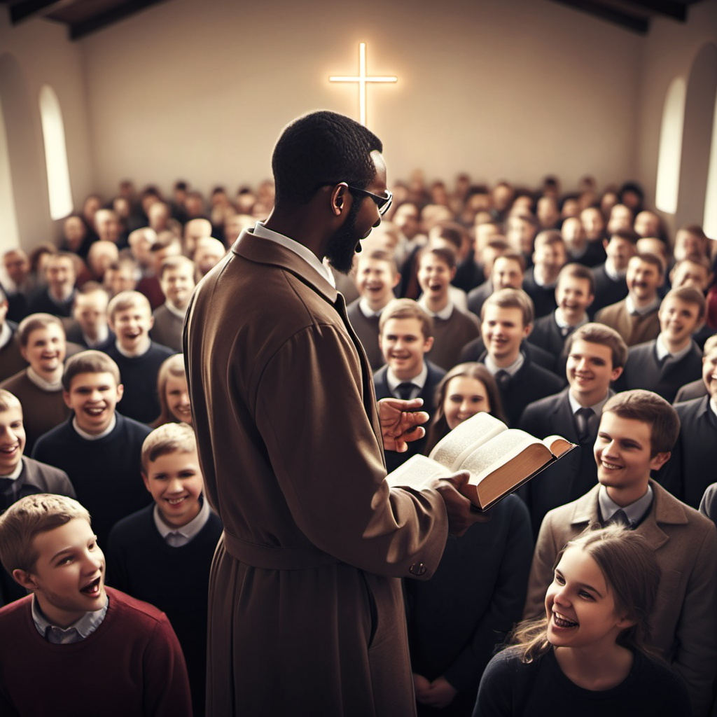 must have images of people preaching the word of God...