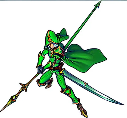 A drawing of a fantasy rpg human soldier holding a l...