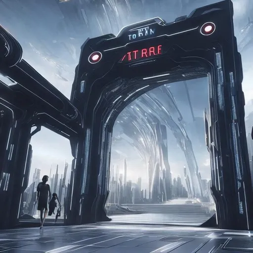 Tory Gate in the future, futuristic, with technology... | OpenArt