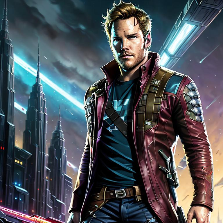 Portrait of star lord, peter quill, marvel comics, a...