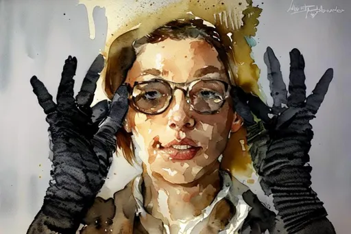 Very watery watercolor on a white background. Abstra...