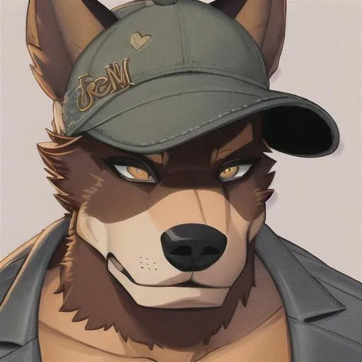 beautiful portrait commission of a male buff Dog fur...