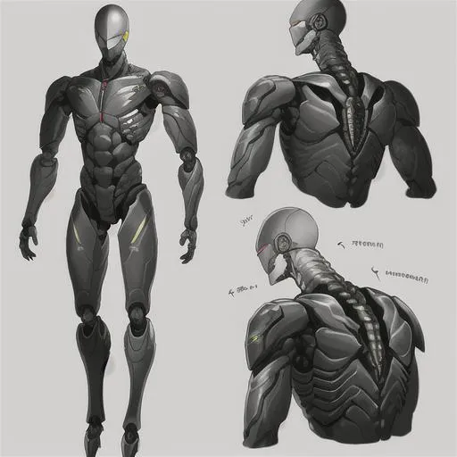 Futuristic humanoid droid soldier with military tact...