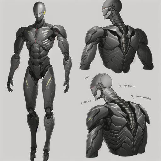 Futuristic humanoid droid soldier with military tact...