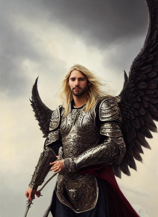 Portrait of {Lucifer The Angel} with {Blonde} long h... | OpenArt