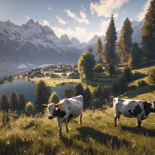 alps landscpe unreal ungine with one lost brown anwh...