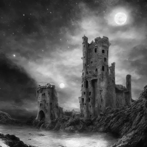 fantasy setting, a slowly crumbling medieval fortres... | OpenArt