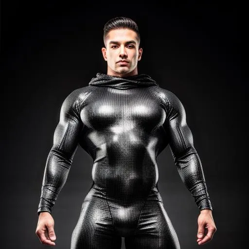 (full body shot) of a muscular android spy bodybuild... | OpenArt