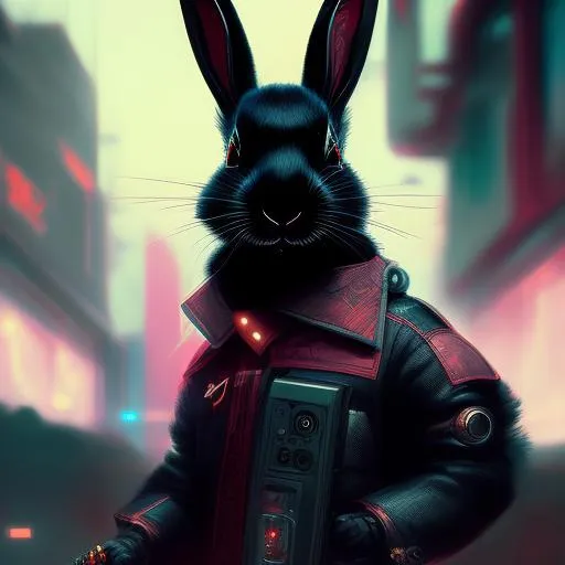 a beautiful portrait of a cute cyberpunk black Rabbi... | OpenArt