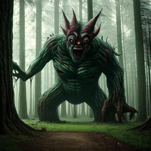 Horrific monstrous creature lurking in a dark and mu... | OpenArt