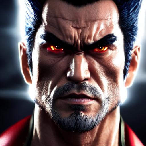 realistic concept face portrait of Kazuya Mishima fr...