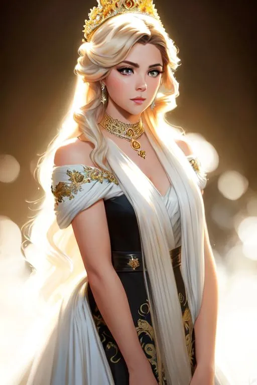 a realistic lying down feminine elegant princess mix... | OpenArt