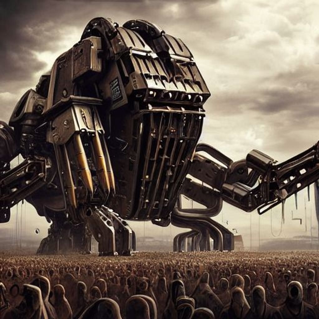 machines enslaving humans | OpenArt