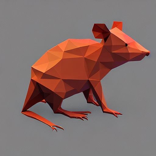 An aesthetically pleasing low poly obloid rat