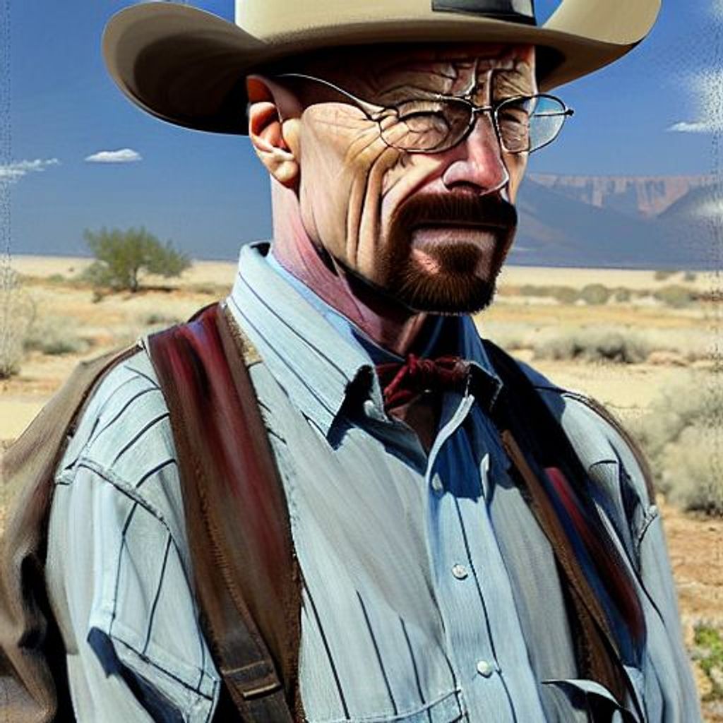 Walter White on wild west, year 1 8 9 0, highly deta... | OpenArt