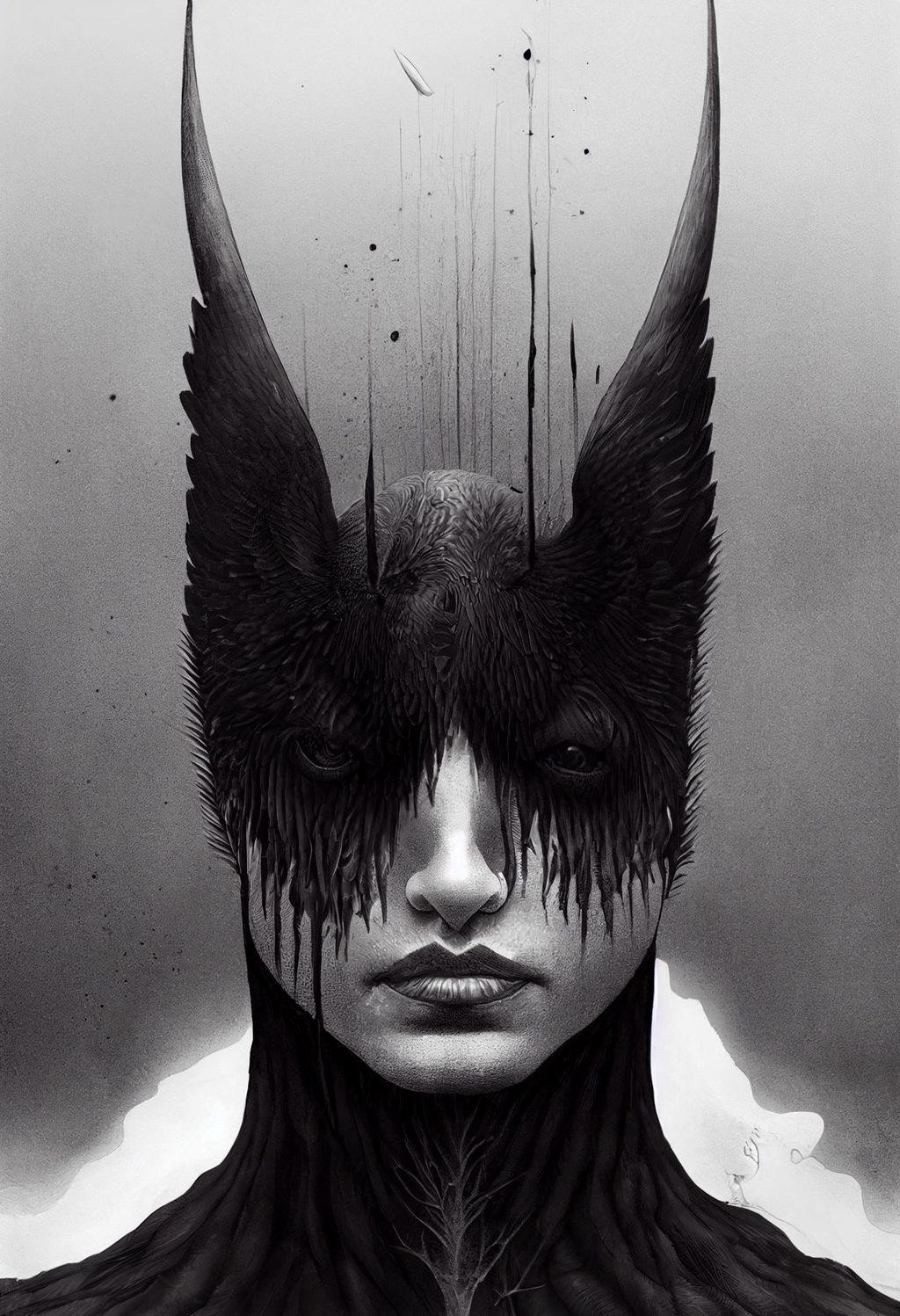 A hybrid of a human and raven | OpenArt