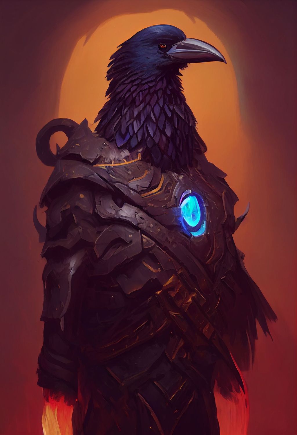 A hybrid of a human and raven themed General | OpenArt