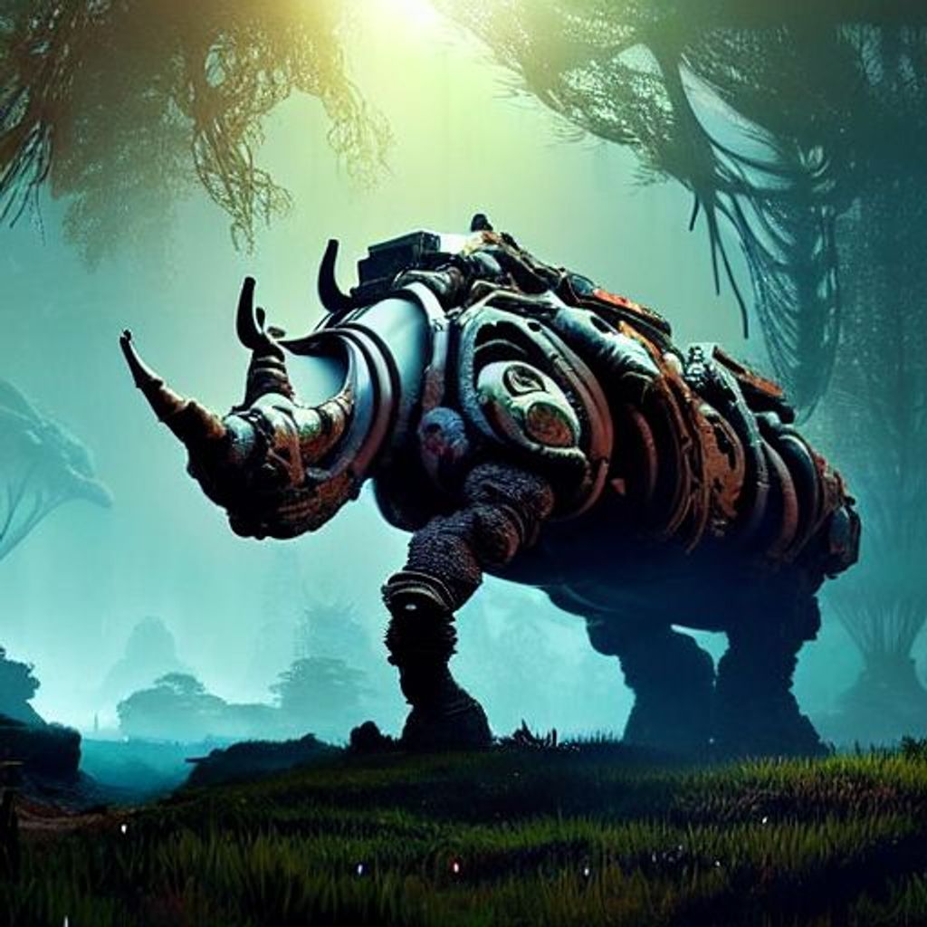 a hyper detailed rhino realistic mechanical and orga... | OpenArt