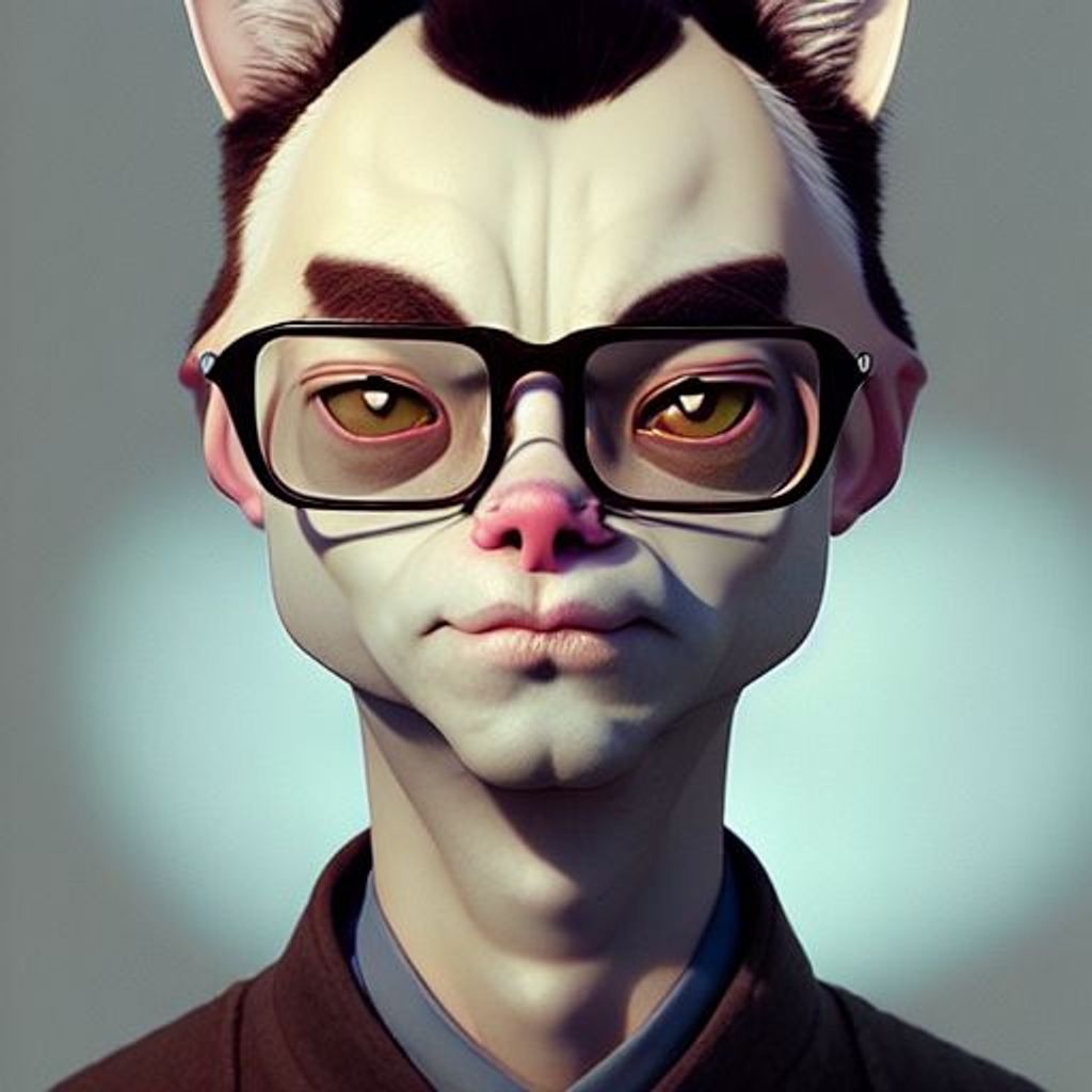 beautiful headshot portrait of a male anthropomorphi...