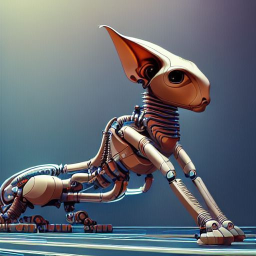 completely mechanical robotic sphynx, hyper - realis...