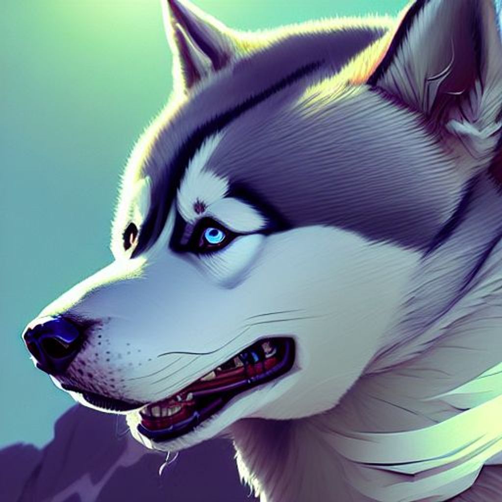 completely mechanical robotic Siberian Husky, hyper... | OpenArt