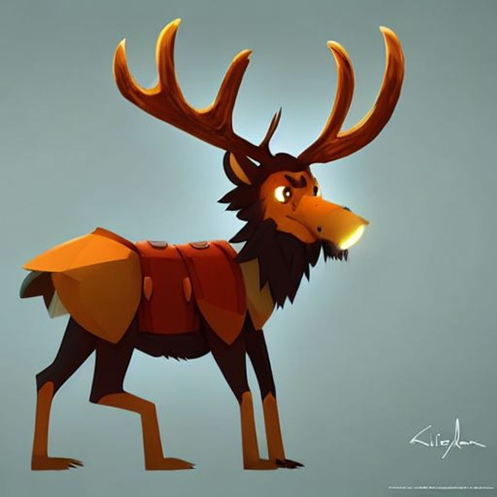 Cute anthropomorphic kemono elk wearing armor in the... | OpenArt