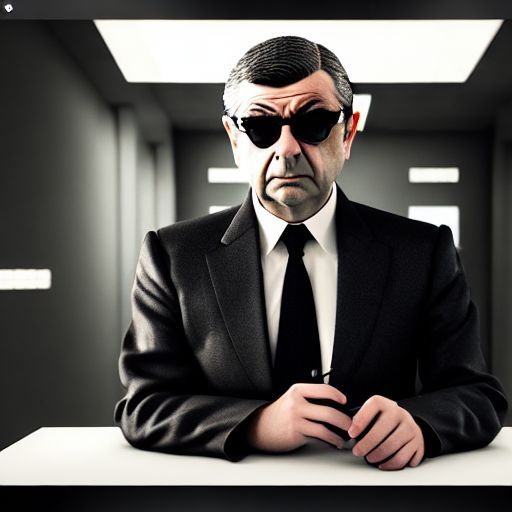 Symmetry!! Rowan Atkinson FBI Secret Agent Wearing S... | OpenArt