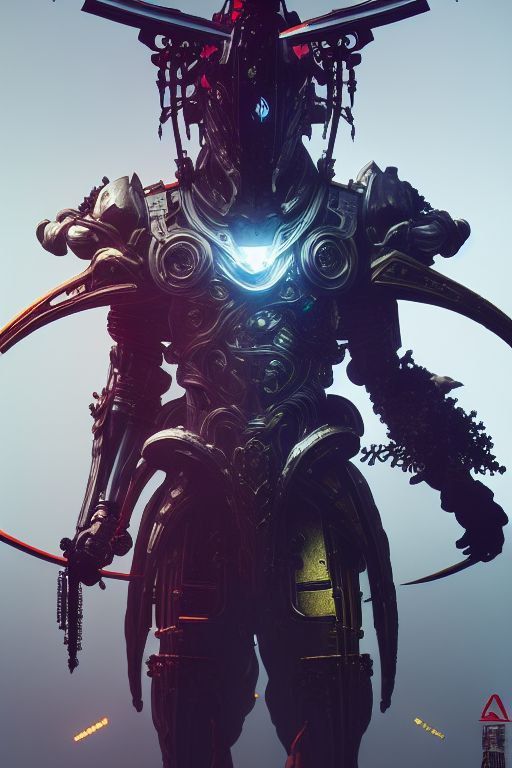 dream futuristic cyberpunk dragonborn samurai