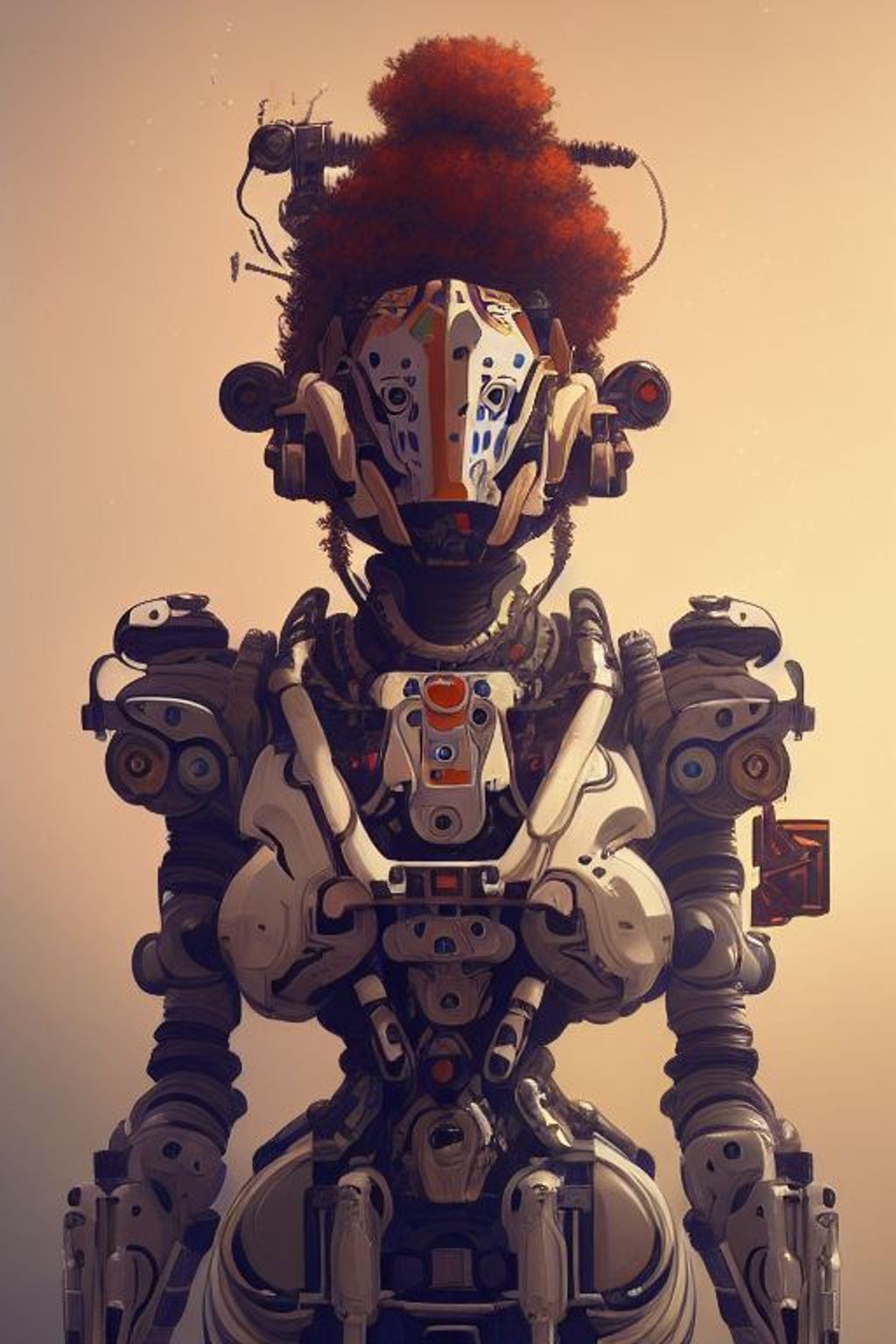 portrait of a hybrid robot helhound