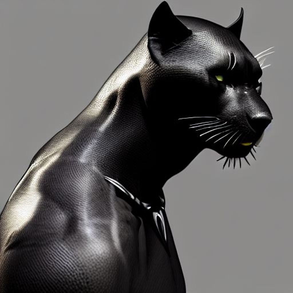 portrait of a black human-Panther hybrid, intricate... | OpenArt