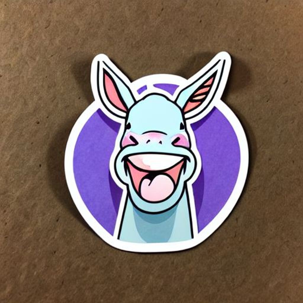 Laughing Donkey sticker illustration | OpenArt
