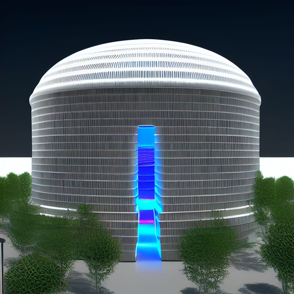 Blue light inside the temple